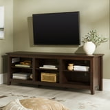 Woven Paths Open Storage TV Stand for TVs up to 80", Traditional Brown ...