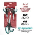 Maxam Small Household Scissor Set with Soft-Touch Handels for a Safe ...