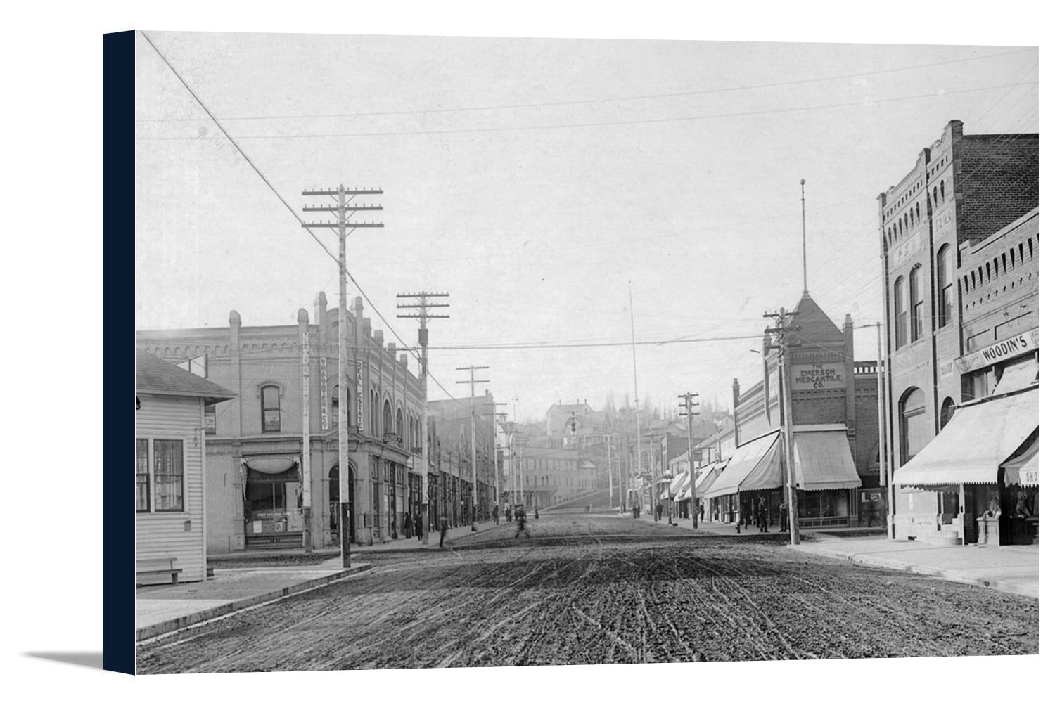 Pullman, Washington - View of Main Street (18x11.25 Gallery Wrapped ...