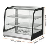KFFKFF Dual-Level Professional Food Heating Showcase, 850W Culinary ...