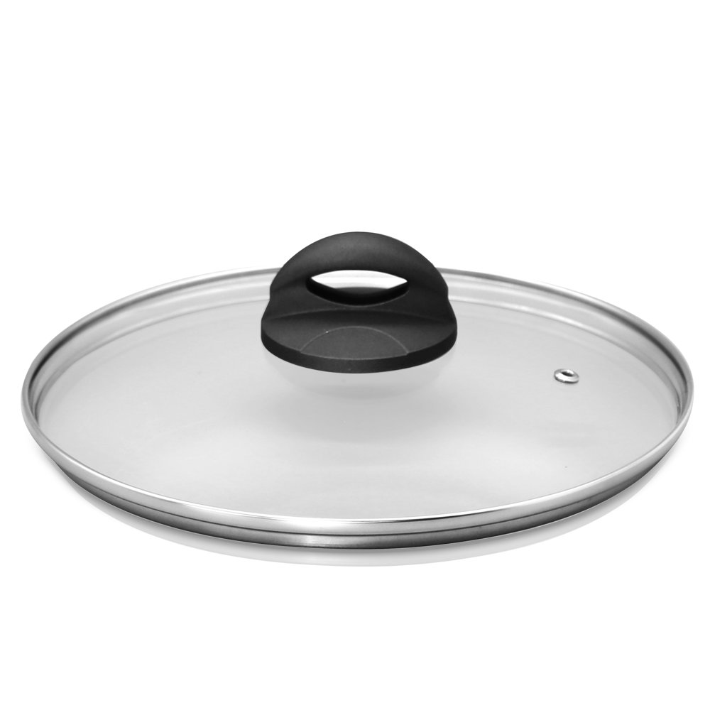 NutriChef Cooking Pot Lid - See-Through Tempered Glass Lids (Works with ...