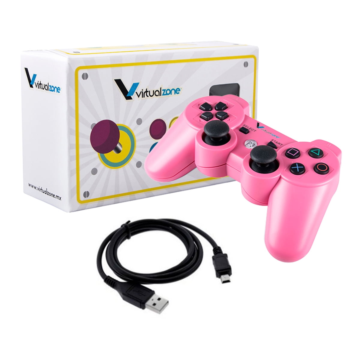 Control Inalámbrico Virtual Zone Gamepad Inalámbrico PS3 Rosa | Walmart ...