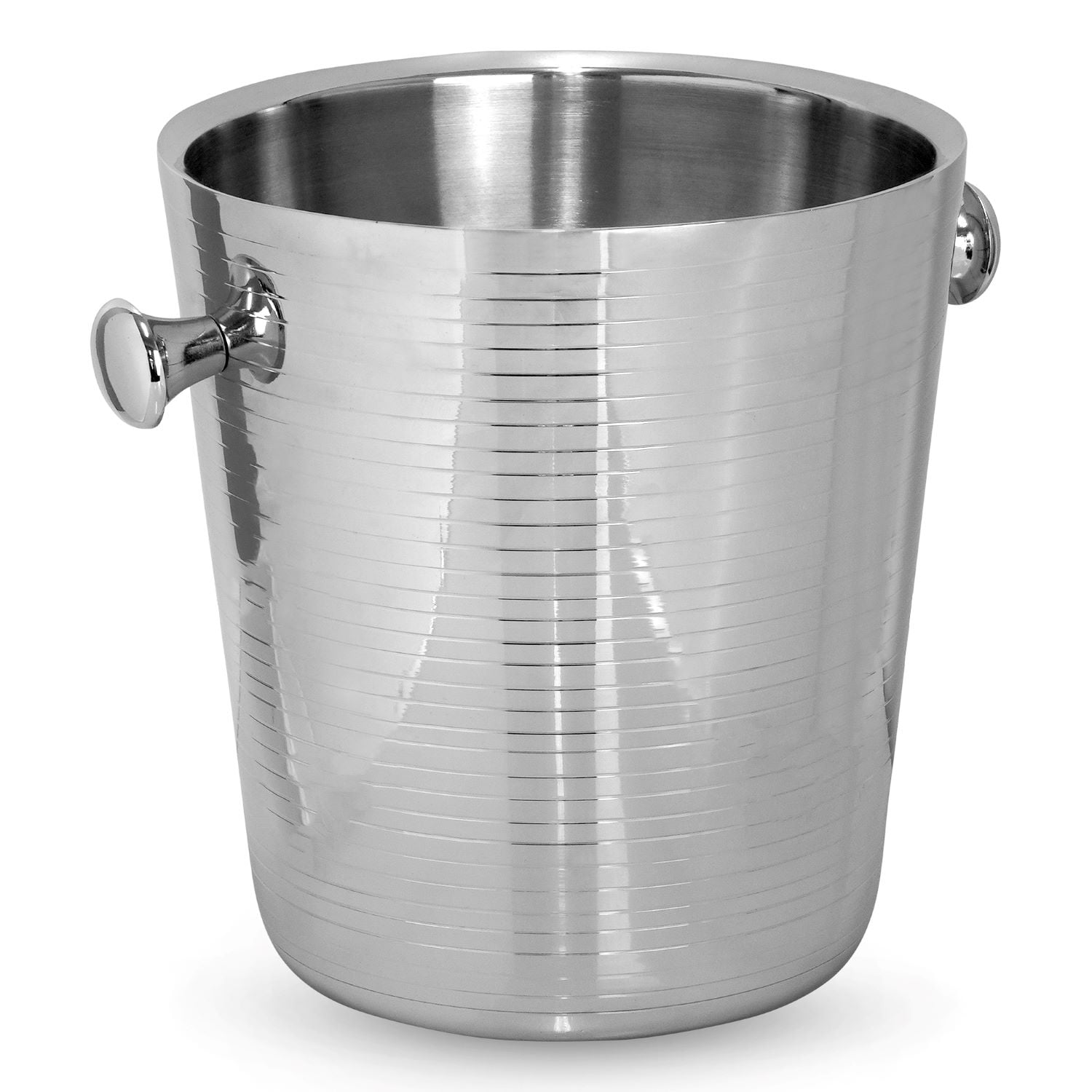Double Wall Ice Bucket Stainless Steel Insulated Drink Tub with Handles ...