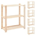 vidaXL 3-Tier Solid Pinewood Storage Rack Shelving Unit, 330.7 lb ...