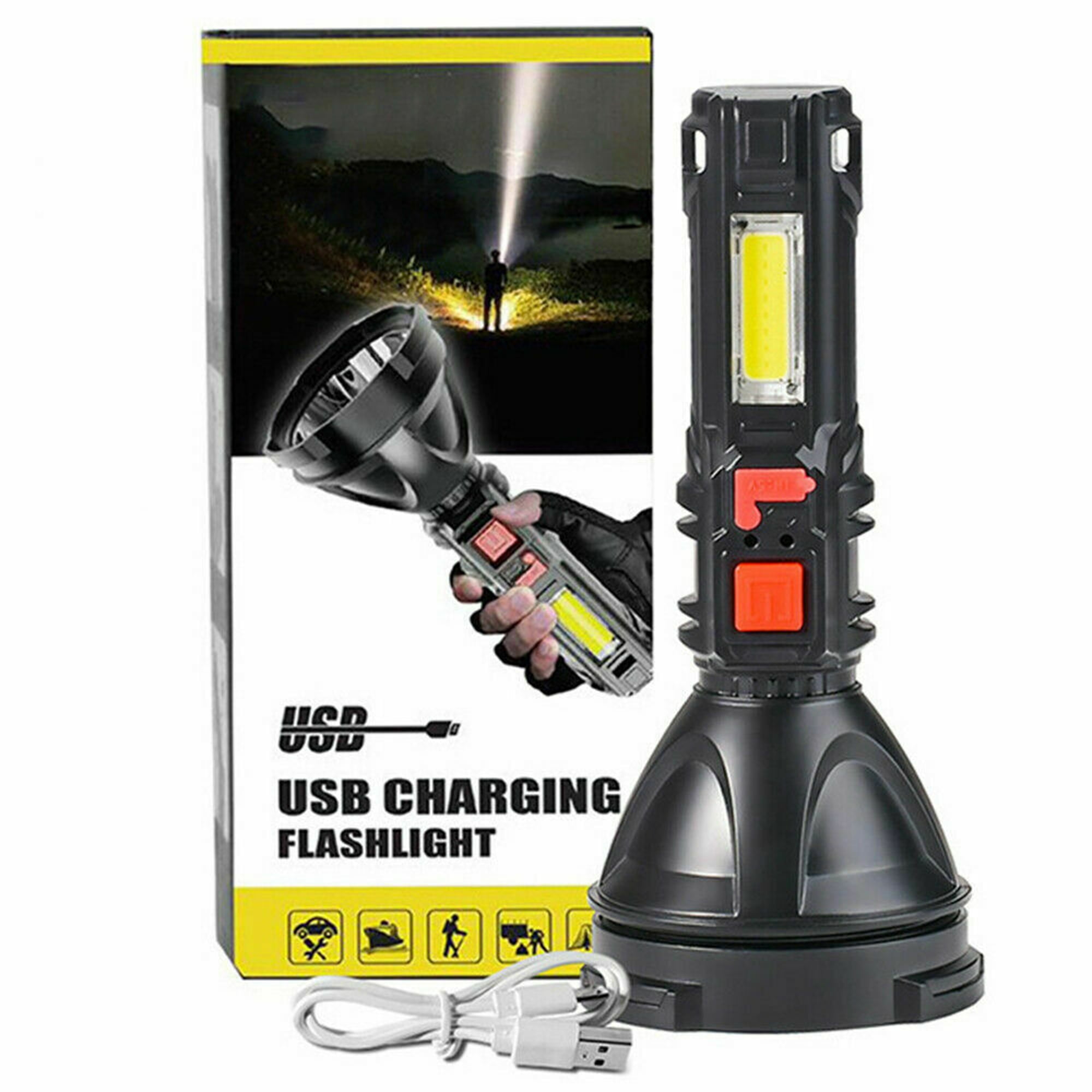 SHCKE LED Rechargeable Flashlight Tactical Flashlights Waterproof ...