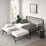DHP Locky Metal Daybed with Pop Up Trundle Bed, Full over Twin, Black ...