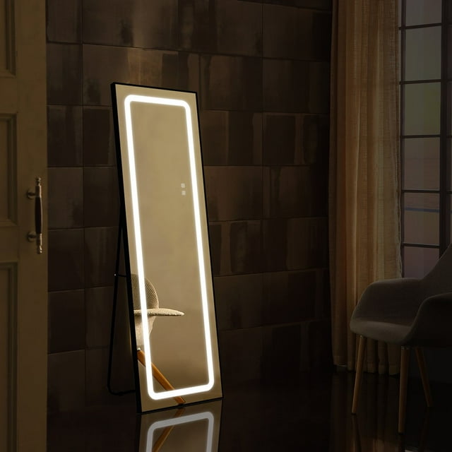 IVV 65"x22" Full Length Mirror with Light, Tall Standing LED Mirror ...
