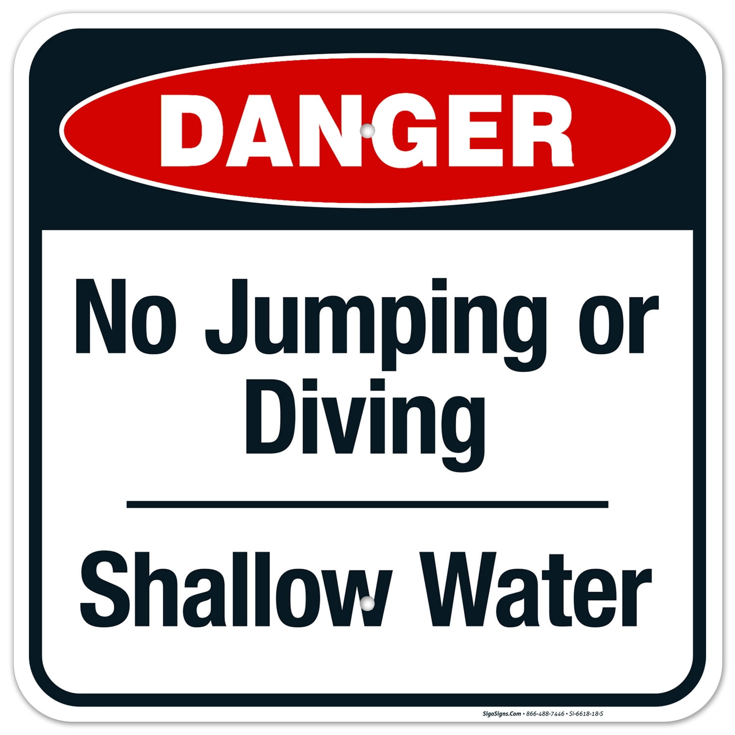 No Jumping Or Diving Sign, Pool Sign, - Walmart.com