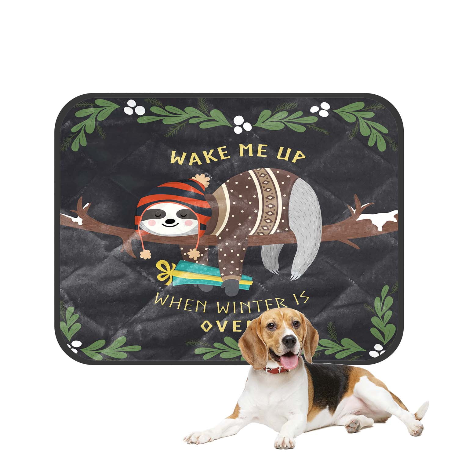 PKQWTM Cute Baby Sloths Pet Dog Cat Bed Pee Pads Mat Cushion Potty ...