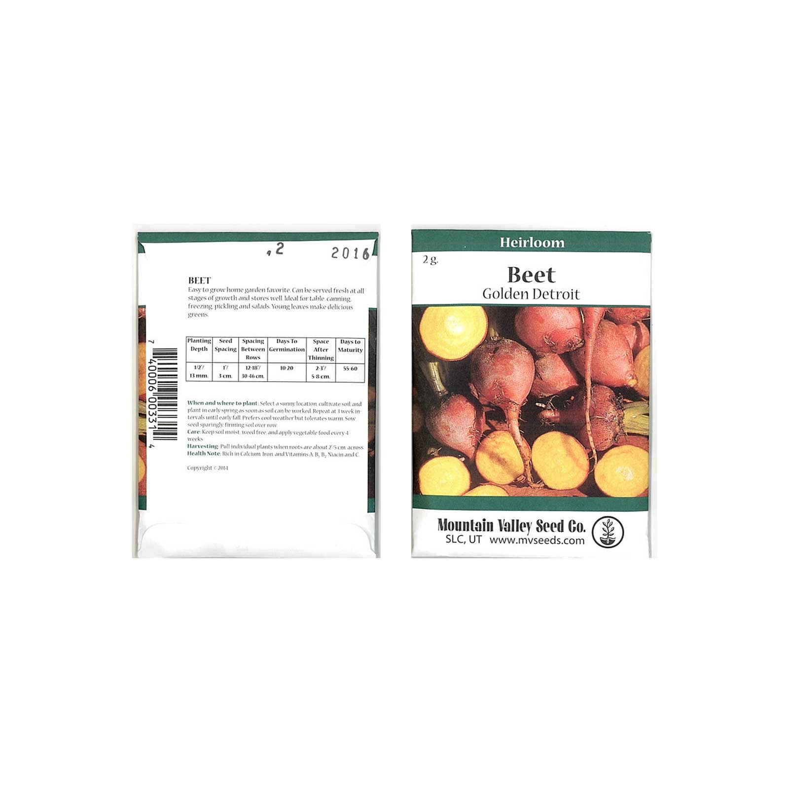 Golden Detroit Beet Seeds - 2 Gram Packet - Non-GMO, Heirloom - Root ...