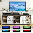 "TC-HOMENY Farmhouse Media TV Stand with Sliding Barn Door, Adjustable ...