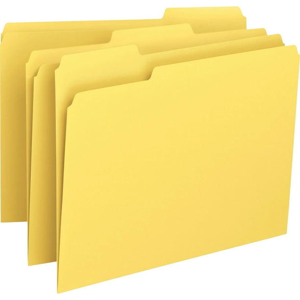 Smead File Folders 1/3 Cut Yellow 100/BX Letter (12943) - Walmart.com