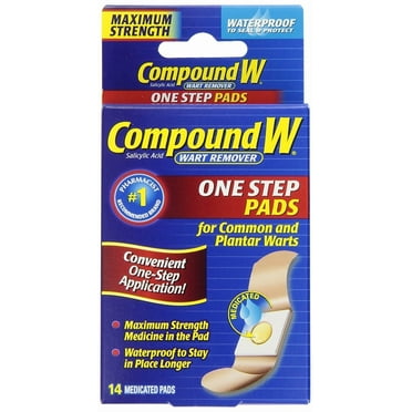Compound W Maximum Strength Wart Removal Medicine, Waterproof Pads, 14 ...