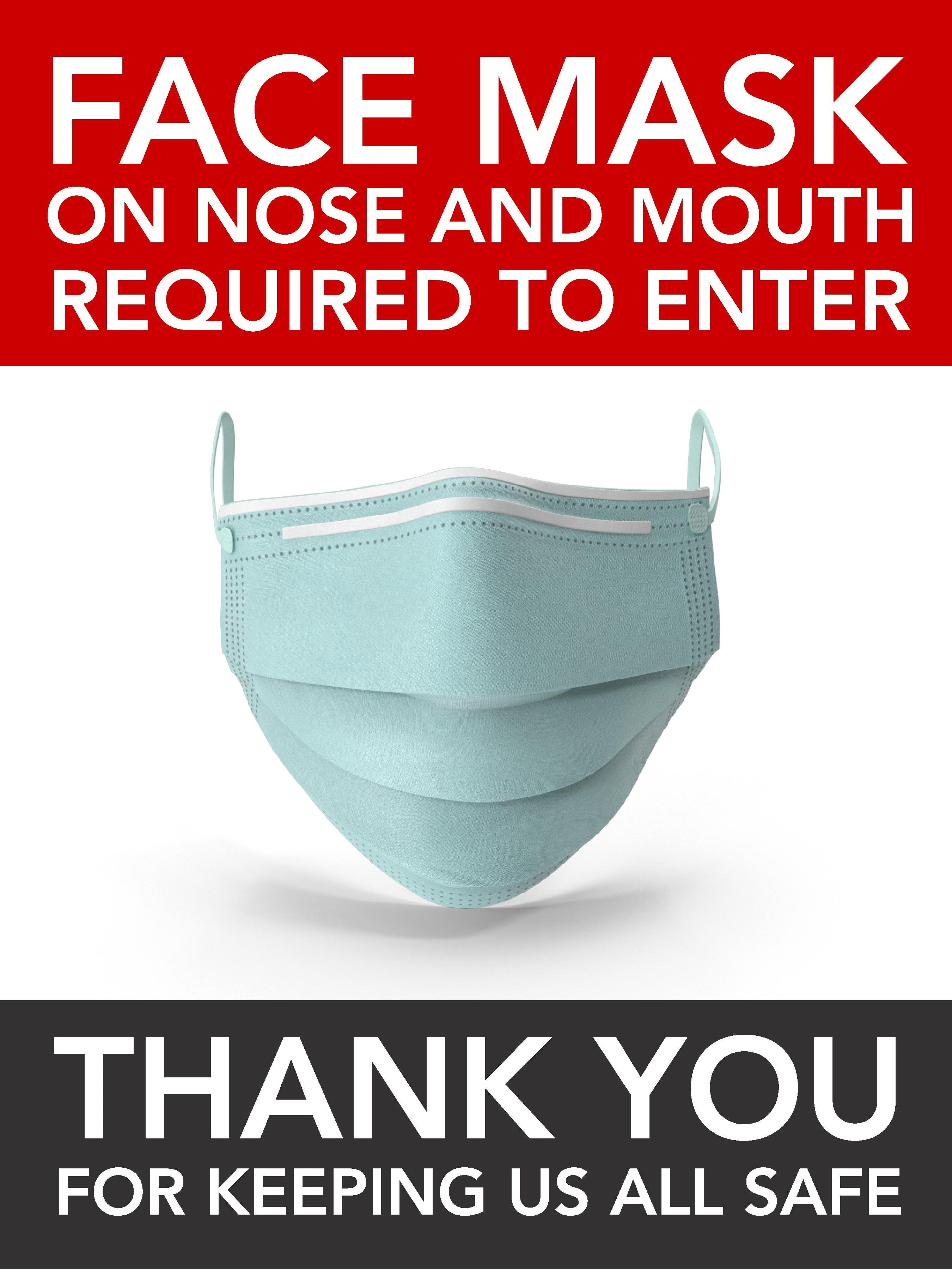 Gerard Aflague Collection 18" x 24" Face Mask Required Poster - English ...