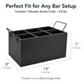 American Art Decor The Bourbon Bar Wood Crate Bottle Holder - Black ...