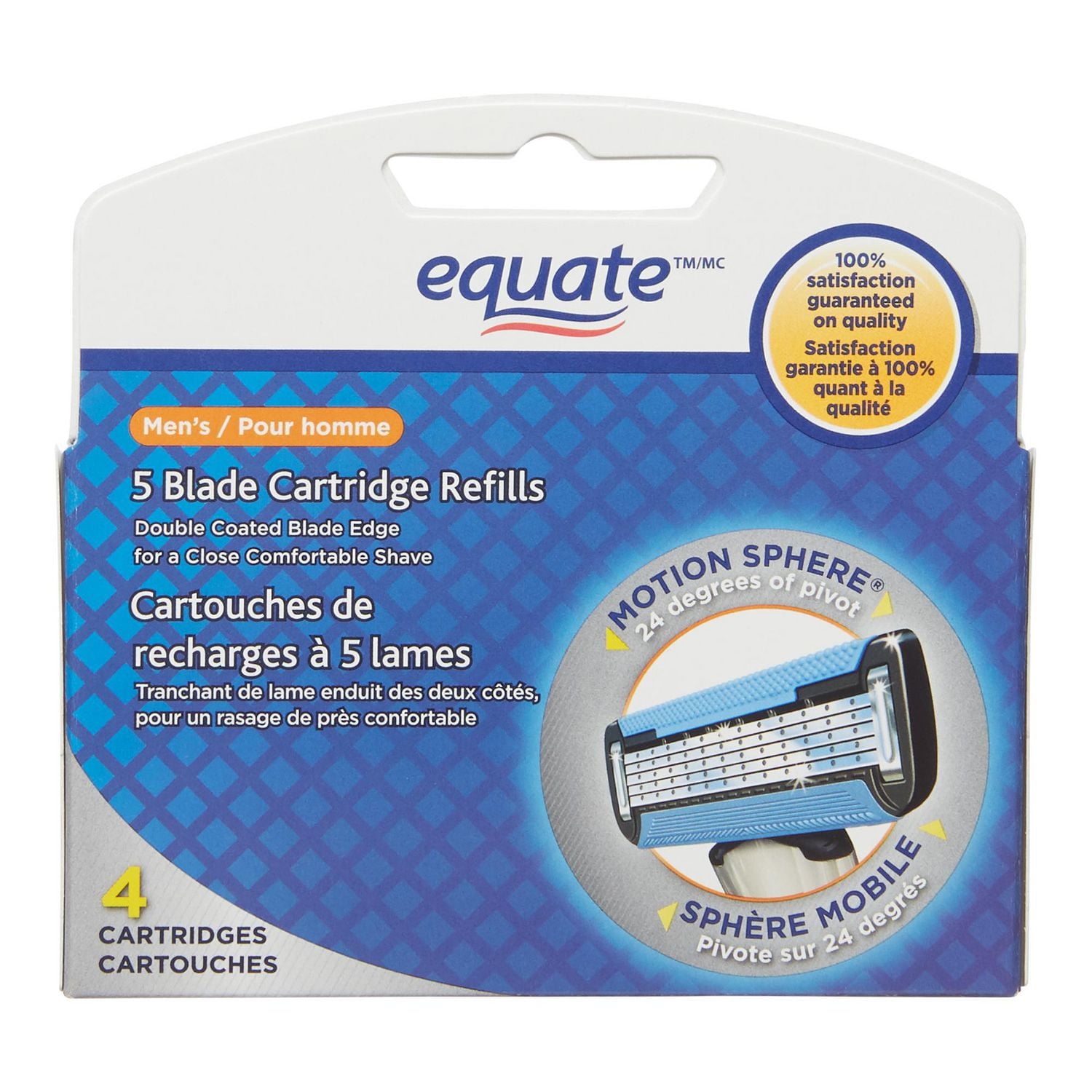Equate 5 Blade Razor Refills for Men, 4 Razor Refills - Walmart.ca