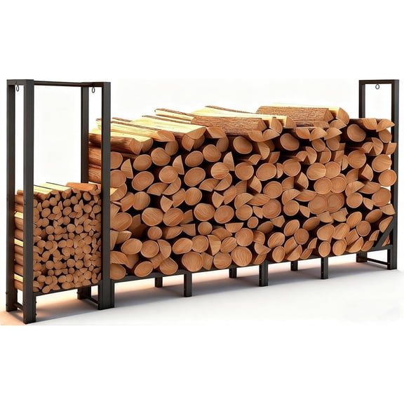 4ft Firewood Rack Holder, Adjustable Heavy Duty Fire Log Stacker Stand ...