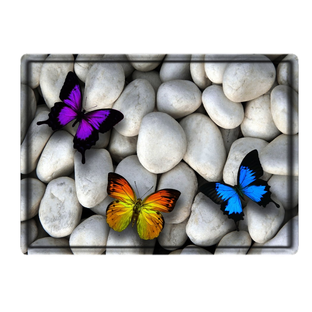 Click here for Coofit Bath Rug Fashion Cobble Butterfly Print Non... prices