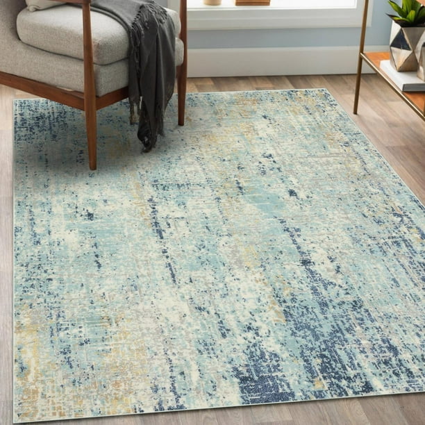 Luxe Weavers Abstract Blue 5x7 Area Rug, Indoor Modern Rug - Walmart.com