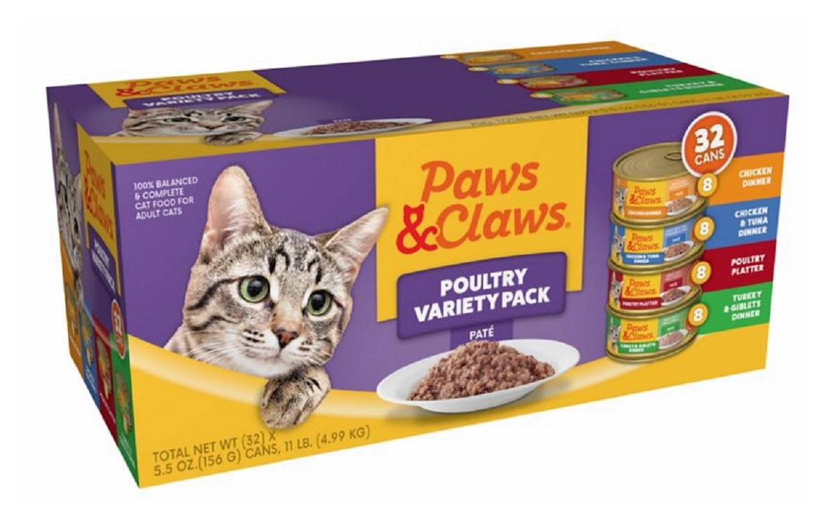 Paws & Claws GPNCUC0532PLTVP Cat Food 5.5 oz. Poultry Pate 32 Cans ...