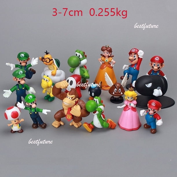 Super Mario Cartoon bros Mini Figura De Acción Luigi Wario Waluigi Toad ...
