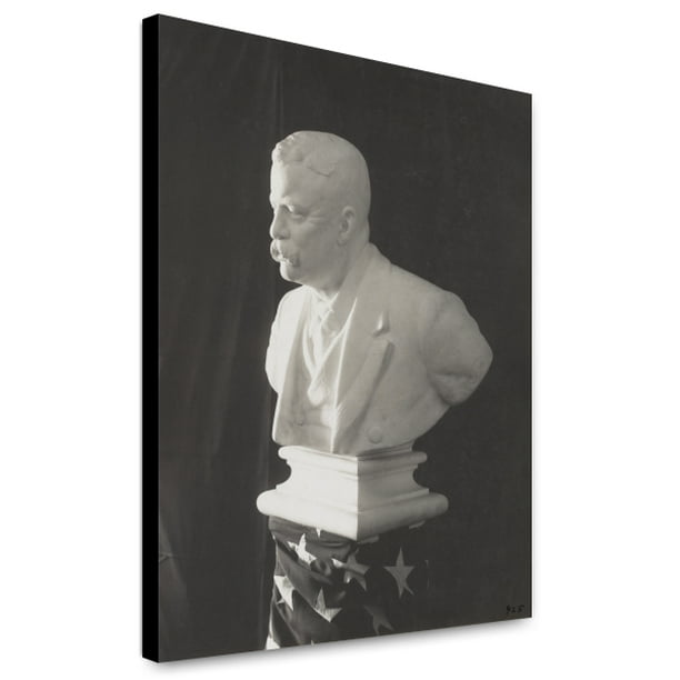 Canvas Print: Theodore Roosevelt Bust Sculpture Facing Left, circa 1900 ...