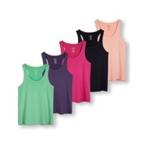 Real Essentials 5 Pack: Women's Crossback Keyhole Open Back Workout ...