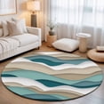 Abstract Ocean Sea Wave Round Area Rug 3ft,Living Room Rug Non-Slip ...