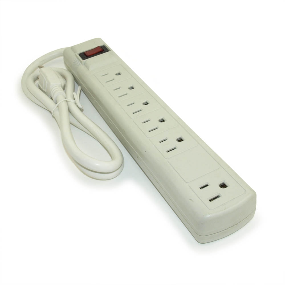 3ft 6 Outlet PERP Power Bar (14AWG/15A) with 90J Surge Protector, White ...
