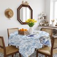 Autumn Blue Floral on White Pumpkin Table Cloth 60x60in, Waterproof ...