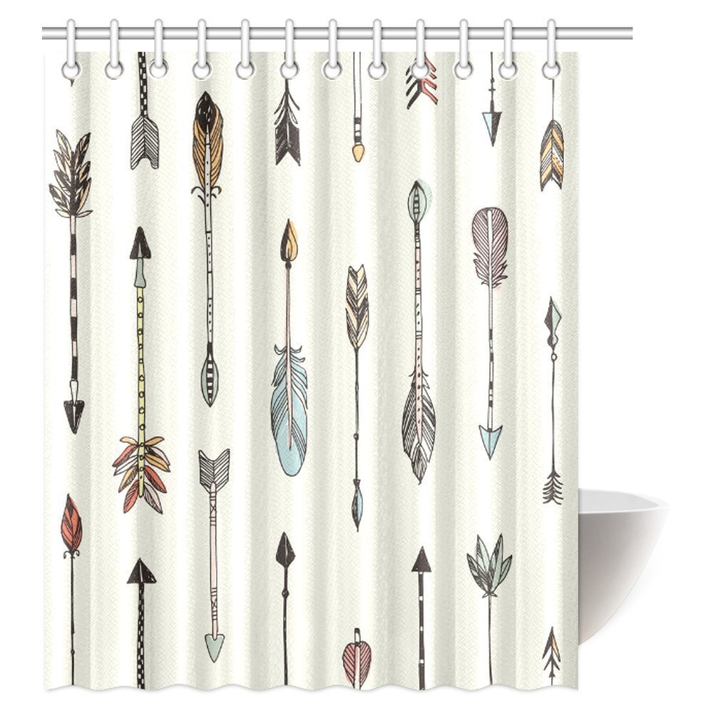 MYPOP Arrow Decor Shower Curtain, Arrows Rustic Pattern Vintage ...