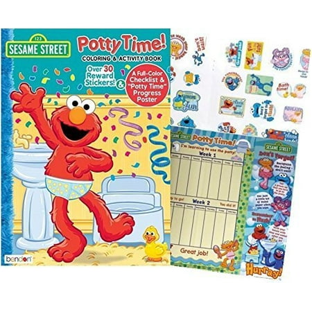 Elmos Sesame Street "Potty Time" Coloring and Activity Book with Over ...