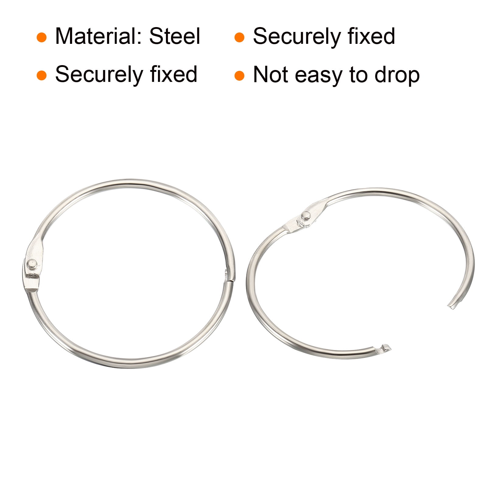 s Uxcell Portable Metal Loose Leaf Binder Ring Key Keyring Holder ...