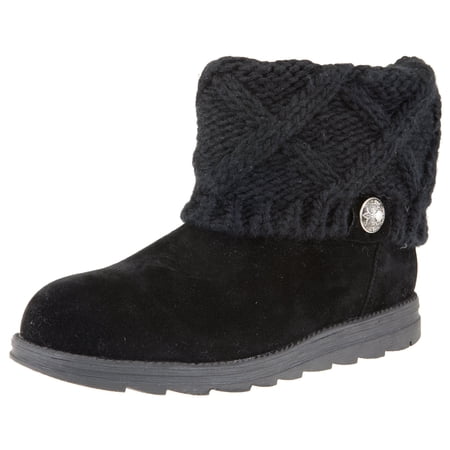 MUK LUKS Women's Patti Cable Cuff Boot (7 M US, Black/Black) | Walmart ...