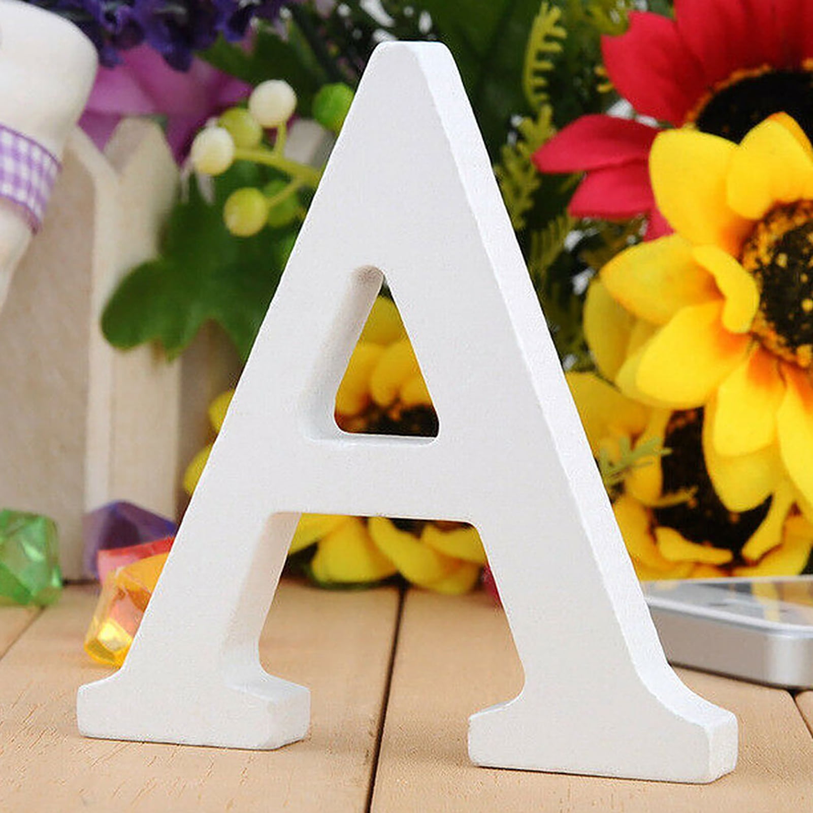 Hadanceo Standing Letter Delicate Standing Large White Wooden Alphabet ...
