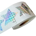 Glitter Silver Metallic Star Stickers 2inch Shiny Star Labels for DIY ...