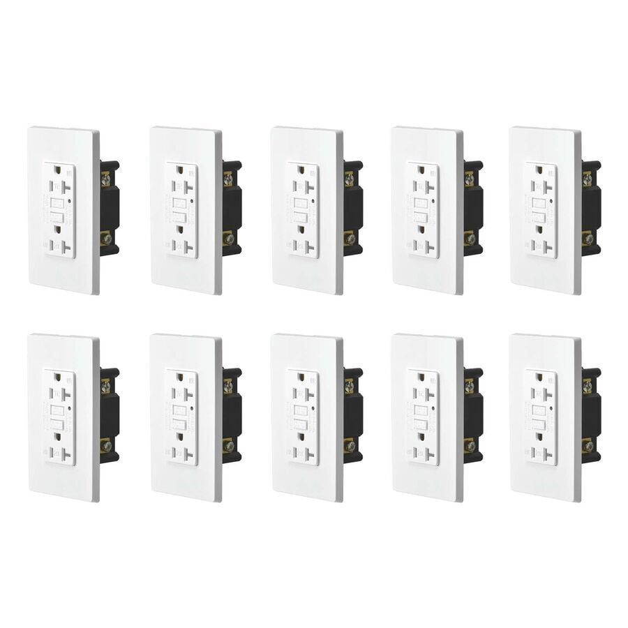 GFCI GFI Safety Outlets with LED Indicator and Wall Plate, 10 pcs - Walmart.com