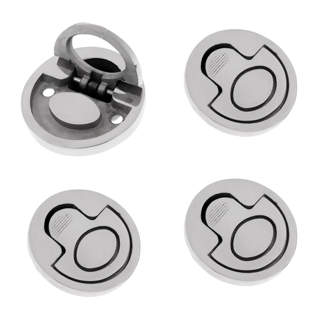 4pc inch 50mm 316 Stainless Steel Round Pull Handles, Recessed ...