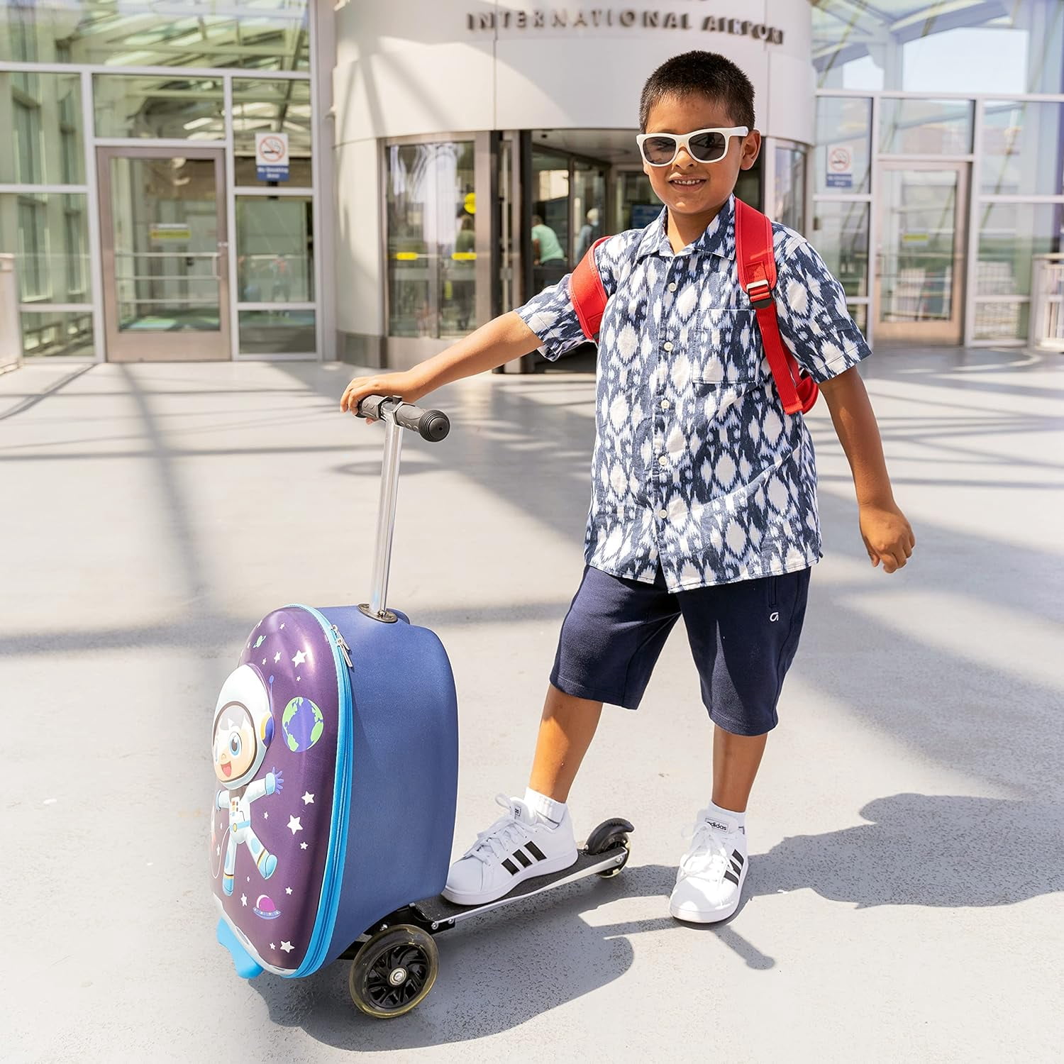 Kids Suitcase KiddieTotes Light-Up Scooter Luggage - Rideable Carry-On ...