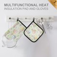 2 PCS Oven Baking Gloves Set Heat Resistant Oven Mitt & Pot Holder Set ...