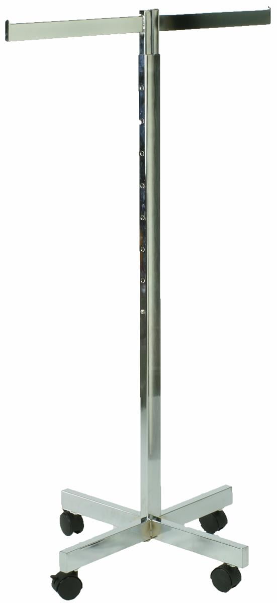 Displays2go Commercial Clothing Rack, Adjustable Height, Steel, Wheeled ...