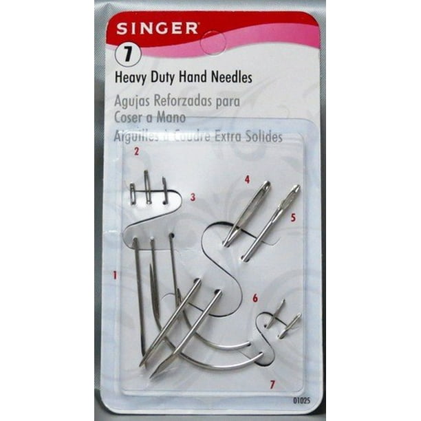 Singer 7 Heavy Duty Hand Needles - 1 Canvas, 1 Carpet, 1 Leather, 1 ...