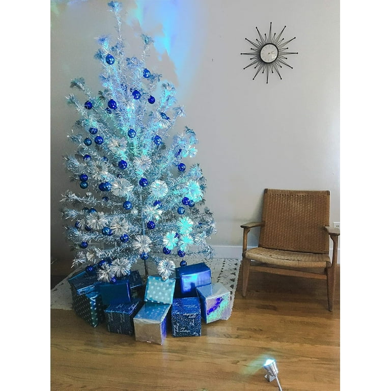 Silver Christmas Tree With Color Wheel Vintage Vintage Christmas Color