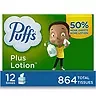 Puffs Plus Lotion Facial Tissues (72 tissues/cube, 12 mega cubes ...