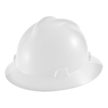 Msa 475369 v-Gard White Full-Brim Hard Hat With Fas-Trac iii Ratchet ...