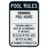 Pool Rules Sign, Pool Sign, (SI-6788) 12x12 Aluminum - Walmart.com