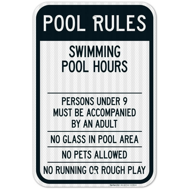 Pool Rules Sign, Pool Sign, (SI-6788) 12x12 Aluminum - Walmart.com