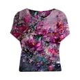 Boho Tops for Women Short Sleeve 3D Print Type Beach Clothes for Women ...
