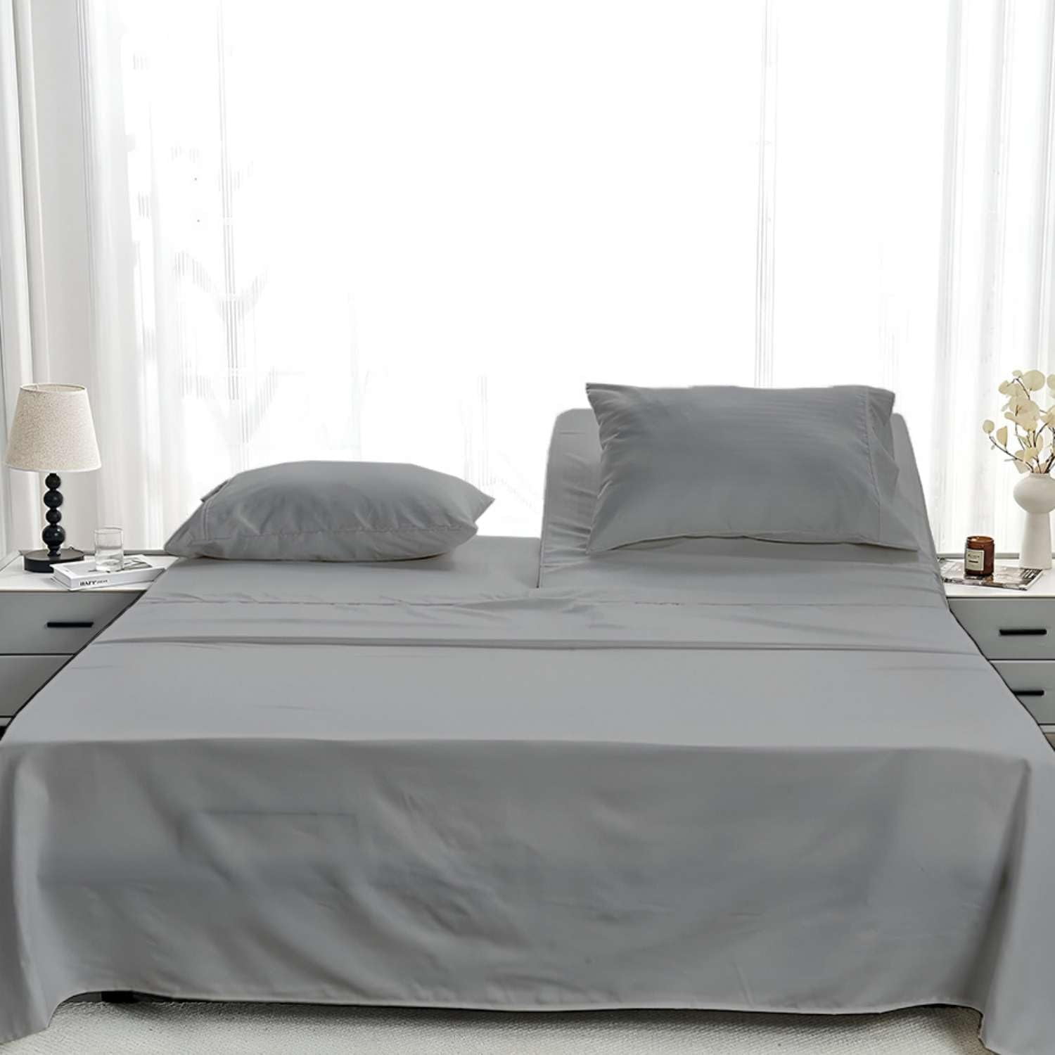 Click here for Non Sticky Cotton Split Head Flex King Sheet Set -... prices