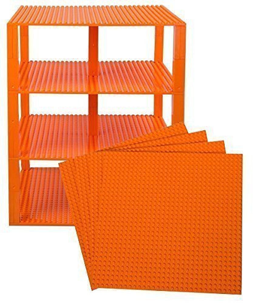 Premium Orange Stackable Base Plates - 4 Pack 10" x 10" Baseplate ...